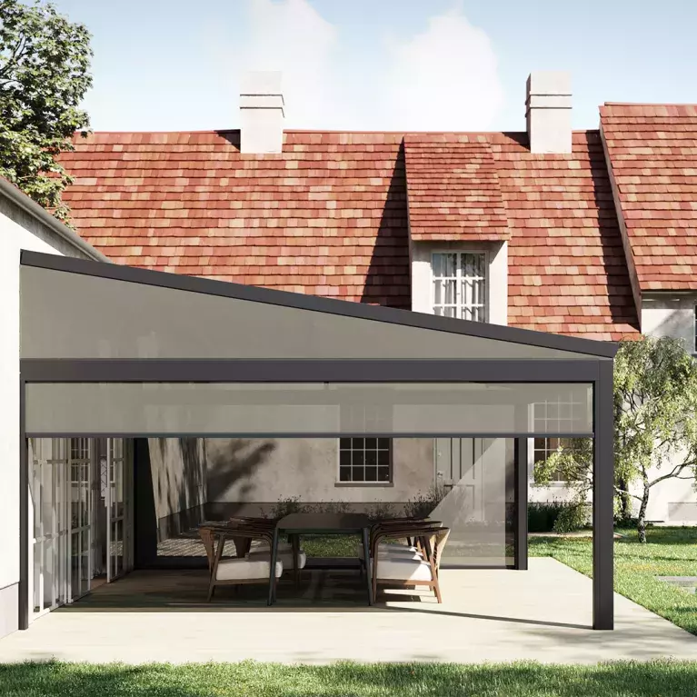 BRUSTOR B128 XL pergola with retractable fabric roof | Brustor
